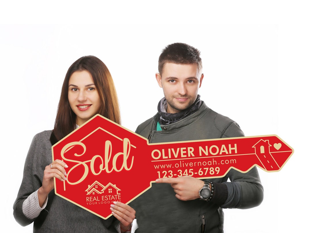 Personalized Real Estate Marketing Key Cutout Sign, Customized Realtor ...