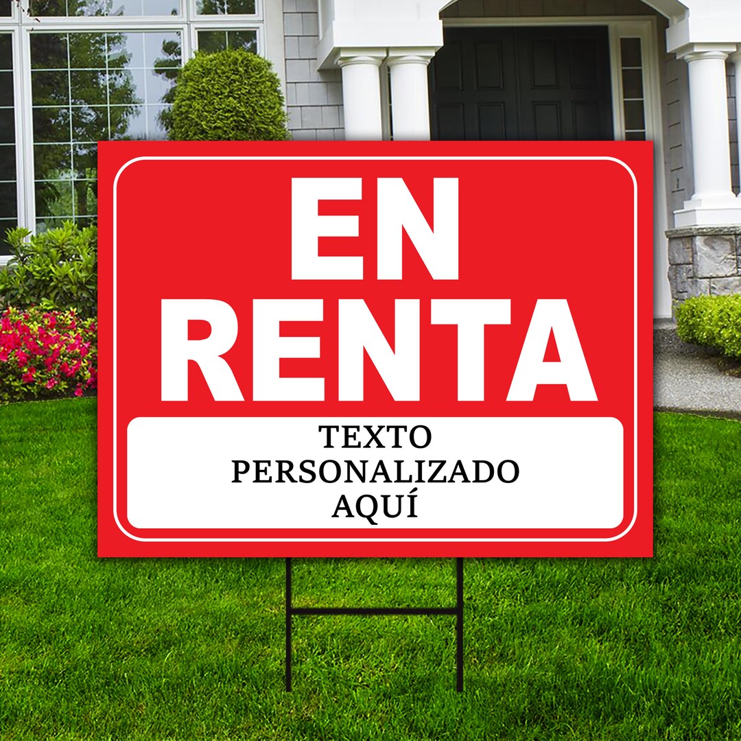 Custom for Rent Yard Sign Personalized - Coroplast Long Lasting Se ...