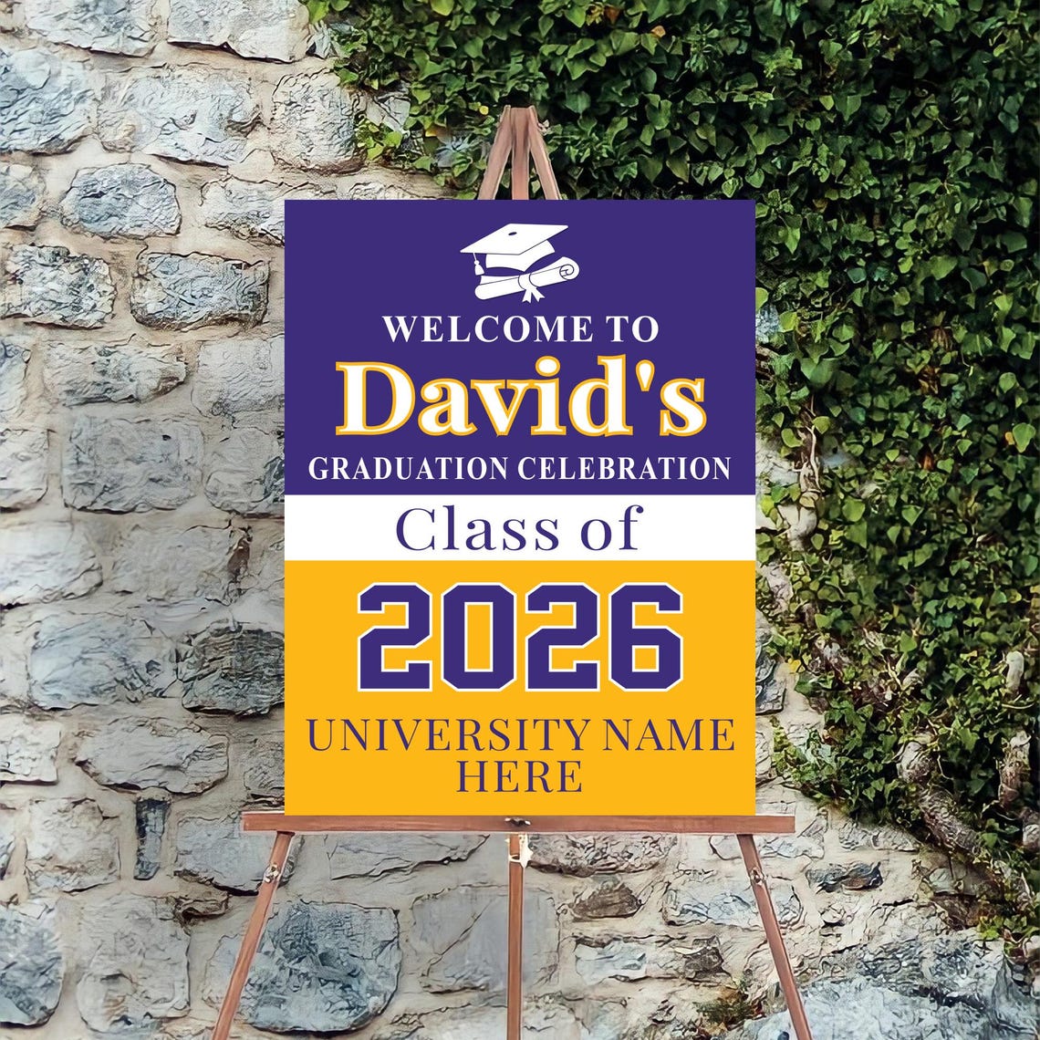 Personalized Graduation Welcome Sign, Custom Class of 2026 Party Sign ...