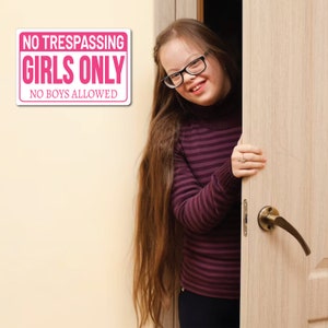 Funny Girls Bedroom Sign for Door or Wall 12" X 8", Easy to Mount PVC ...