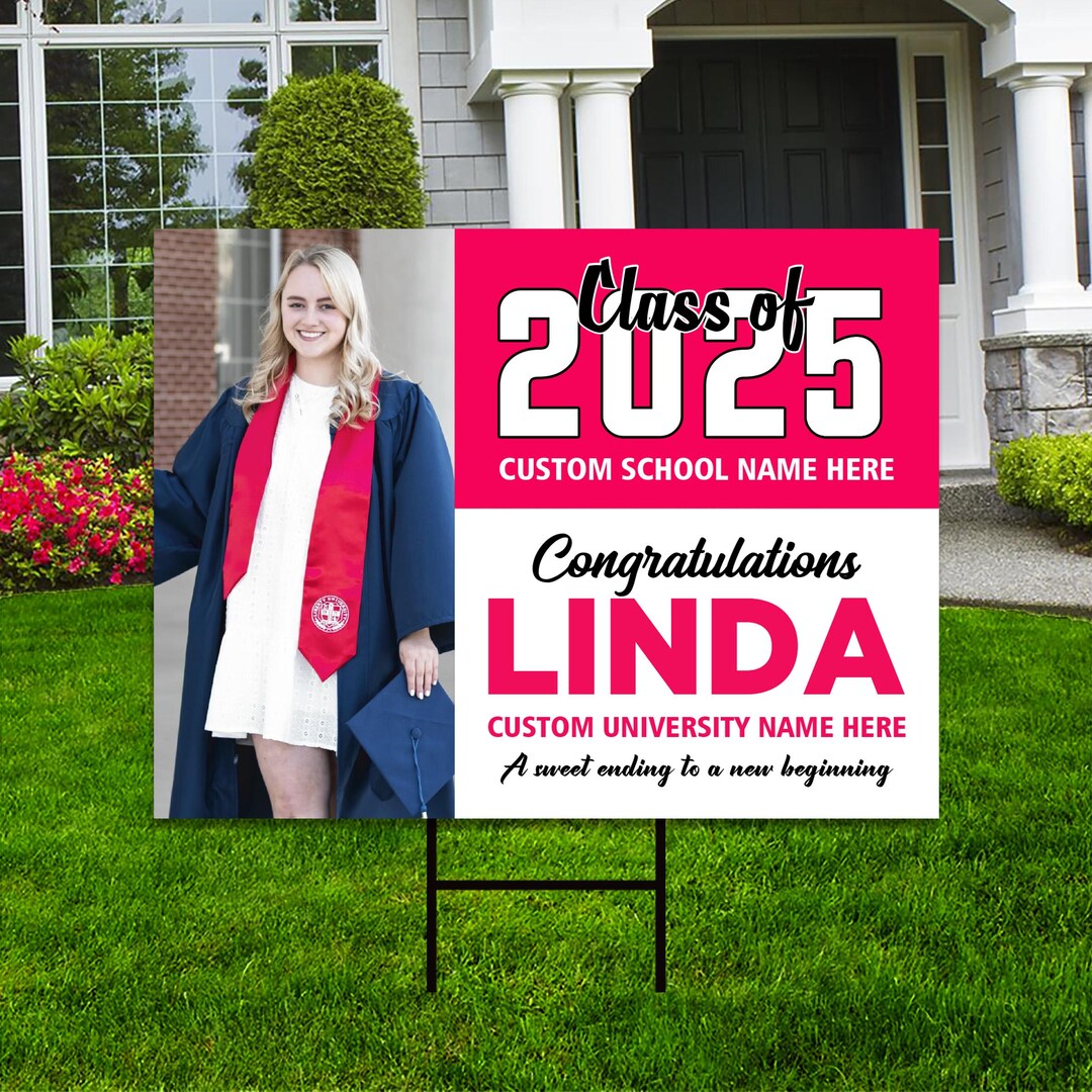 Personalized Graduation Yard Sign 2025 With Photo Grad Sign, Class of ...