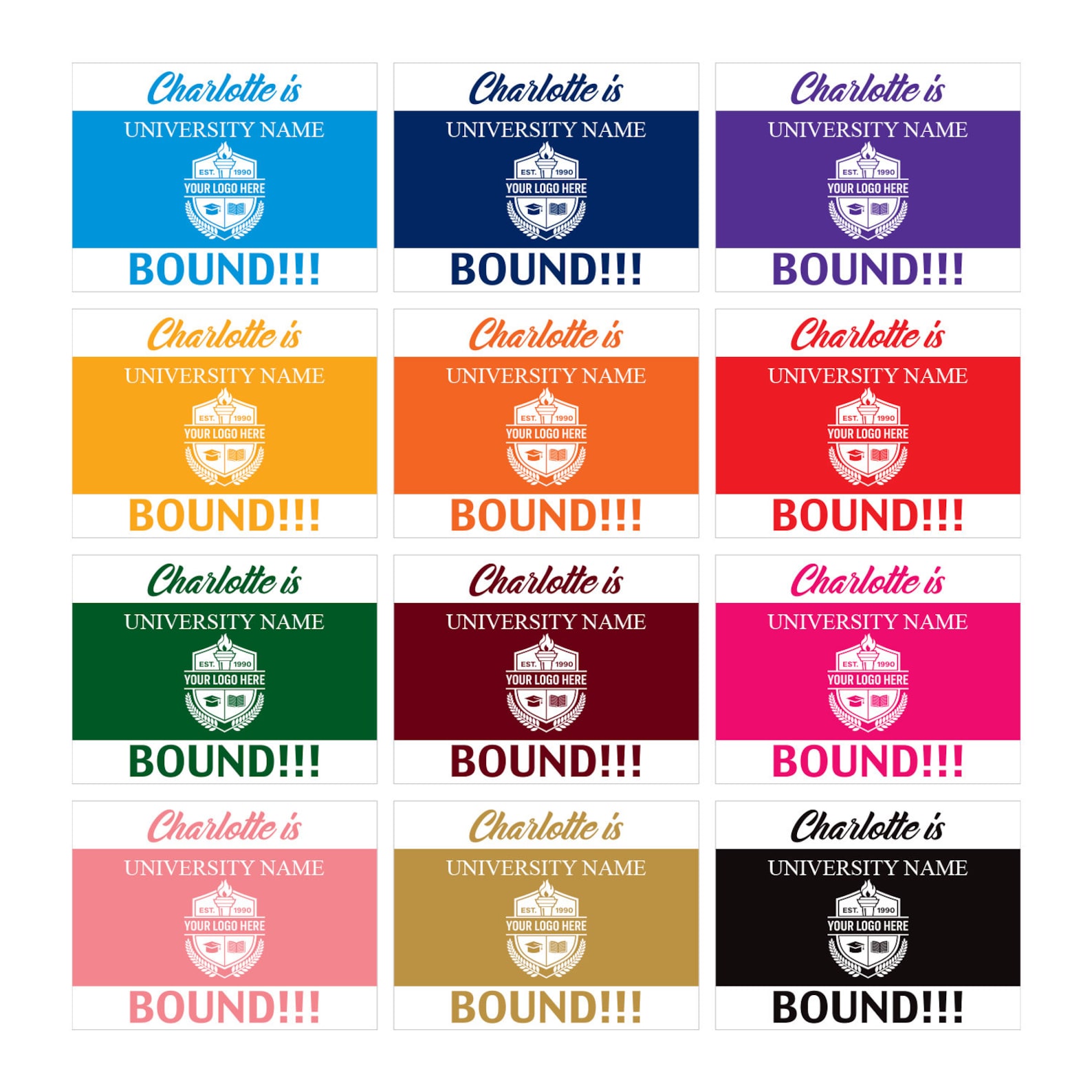 Personalized College Bound Yard Sign, College Logo Sign, Custom ...