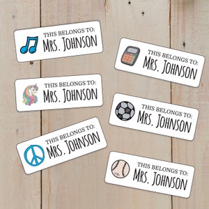 Custom Teacher Labels Stickers Personalized Teacher Name Vinyl Stickers ...
