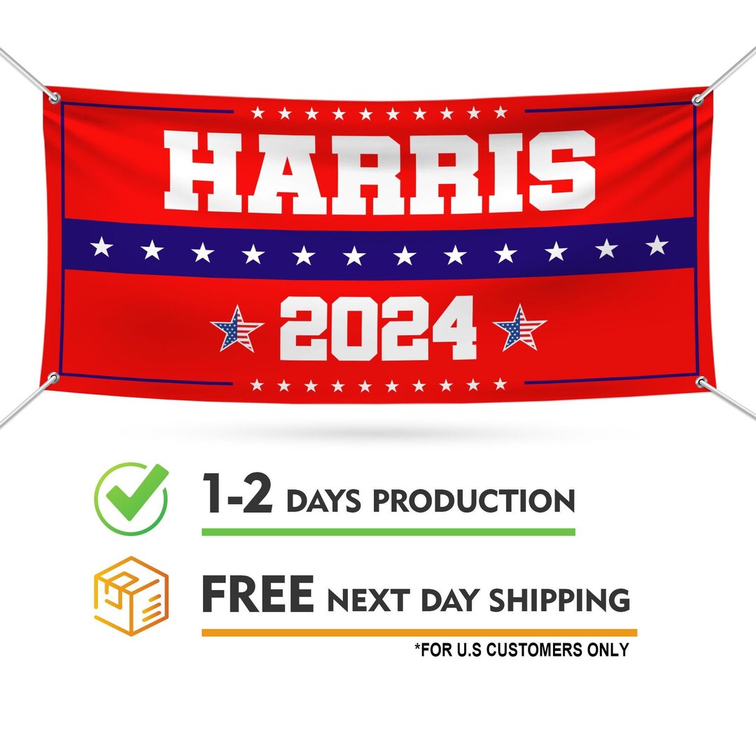 Kamala Harris 2024 Banner Sign, 13 Oz Kamala Harris for President 2024 ...