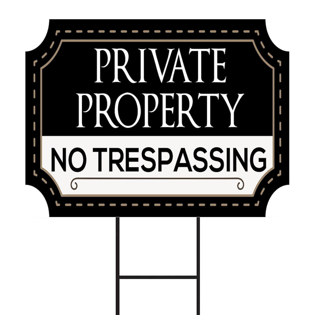 Private Property No Trespassing Yard Sign 18" X 12" - Coroplast Visible ...