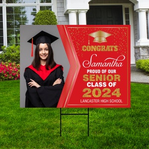 Personalized Graduation Yard Sign 2024 With Photo Grad Sign, Class of ...