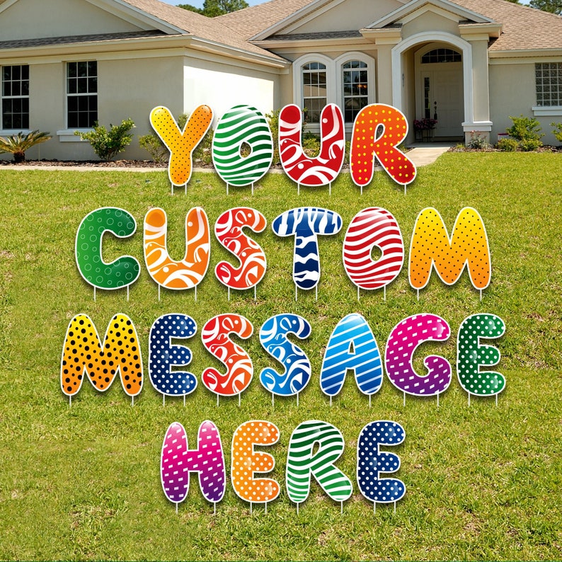 Custom Yard Sign Letters - Personalized Printed Yard Letters for ...