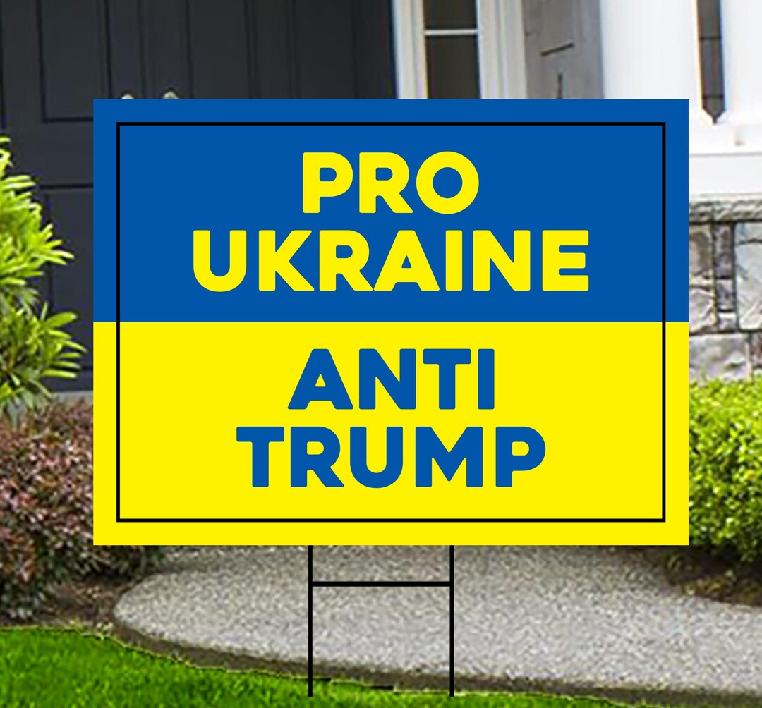 Stand With Ukraine Yard Sign - Coroplast We Stand With Ukraine Sign ...