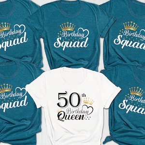 Custom 50th Birthday Squad Shirts, Personalized Birthday Group Shirts ...