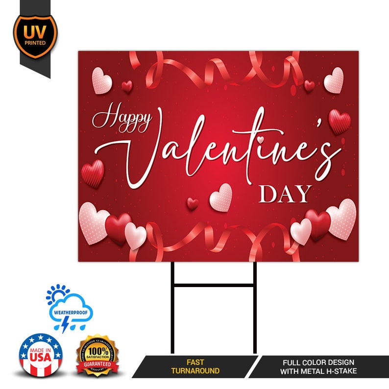 Valentine's Day Welcome Yard Sign Decorations Coroplast - Etsy