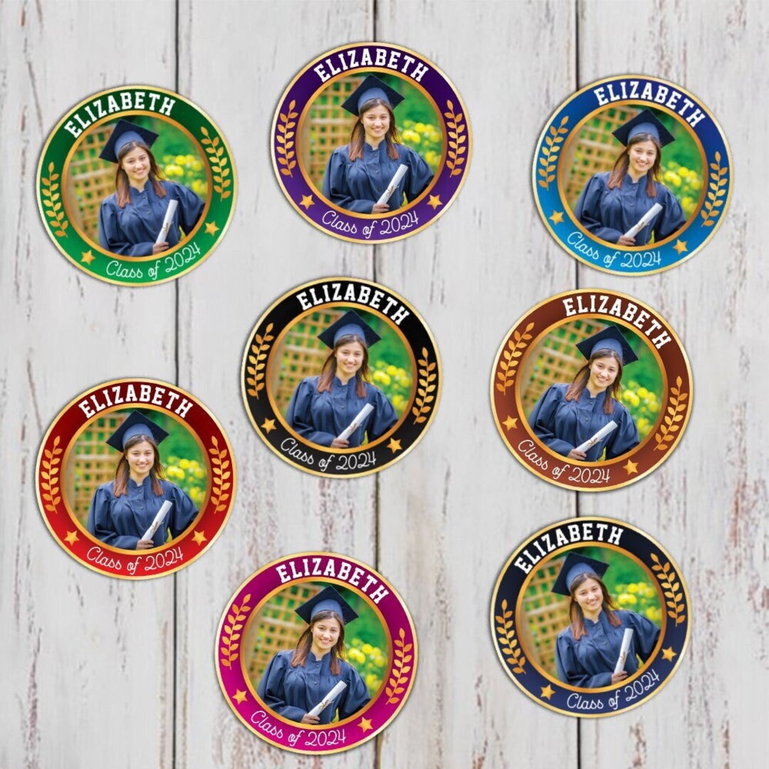 Personalized Photo Graduation 2024 Stickers, Custom Class of 2024 ...