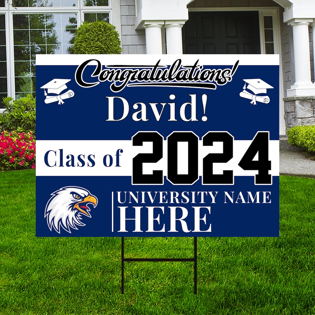 Personalized College Graduation Yard Sign 2024, College Logo Sign ...