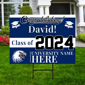 Personalized College Graduation Yard Sign 2024, College Logo Sign ...