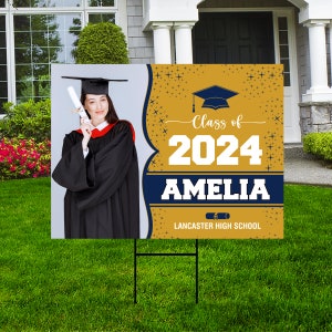 Personalized Graduation Yard Sign 2024 With Photo Grad Sign, Class of ...