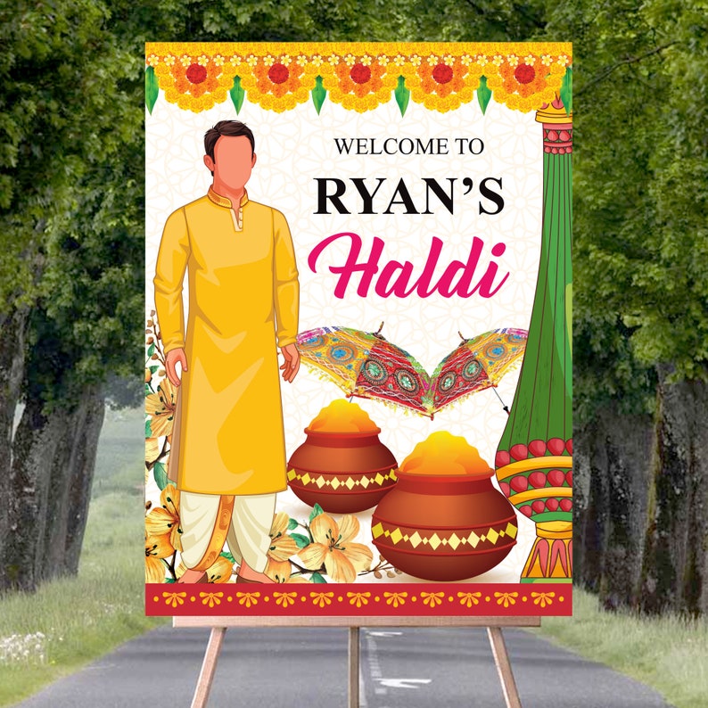 Custom Haldi Mehndi Foam Board Poster Sign, Mehndi Decor Custom ...