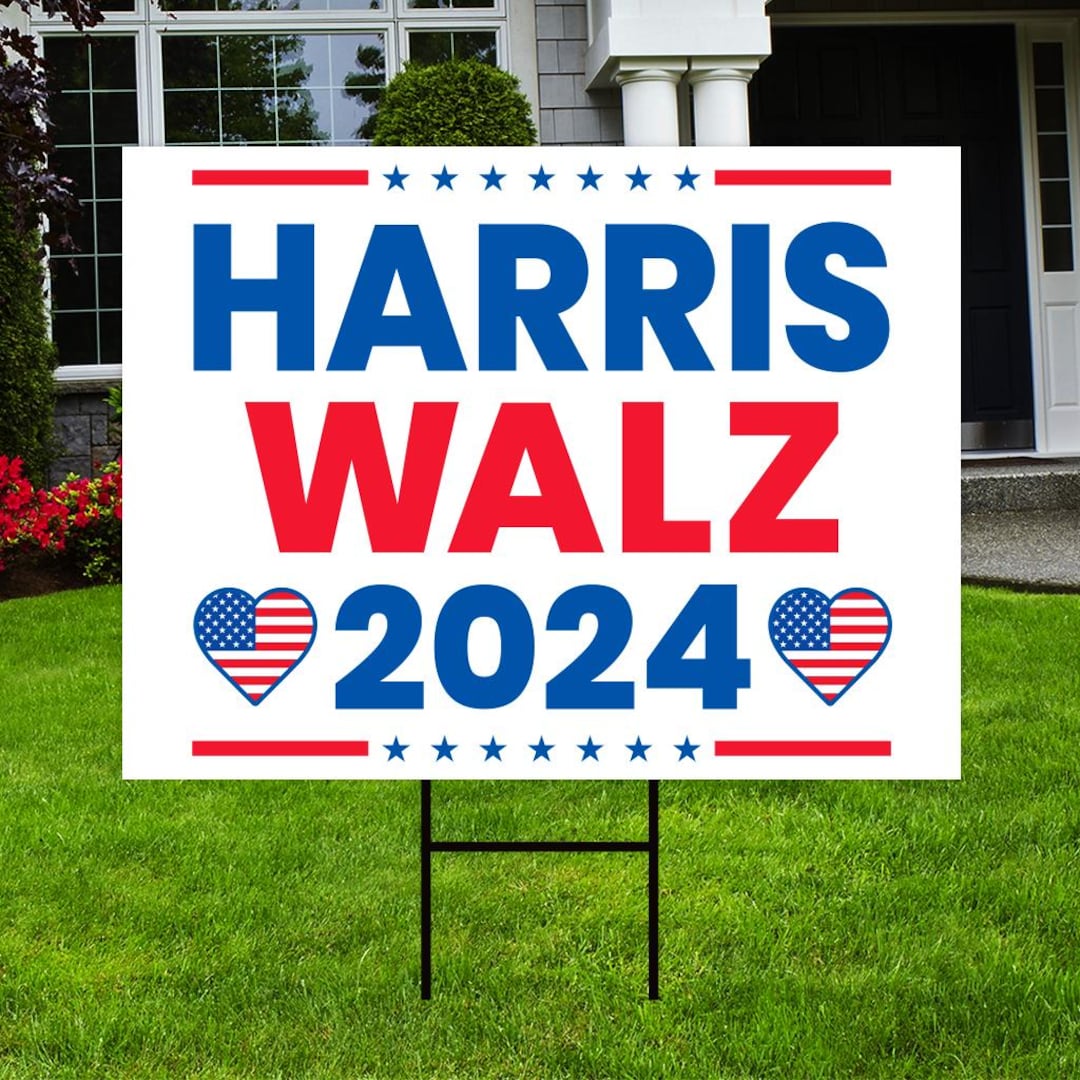 Harris Walz 2024 Yard Sign Coroplast Kamal Harris for President 2024 ...