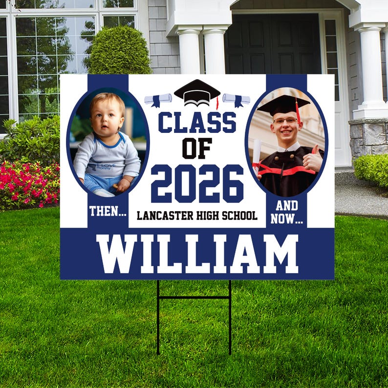 Personalized Graduation Yard Sign 2026 With Photo - Grad Sign, Class of ...