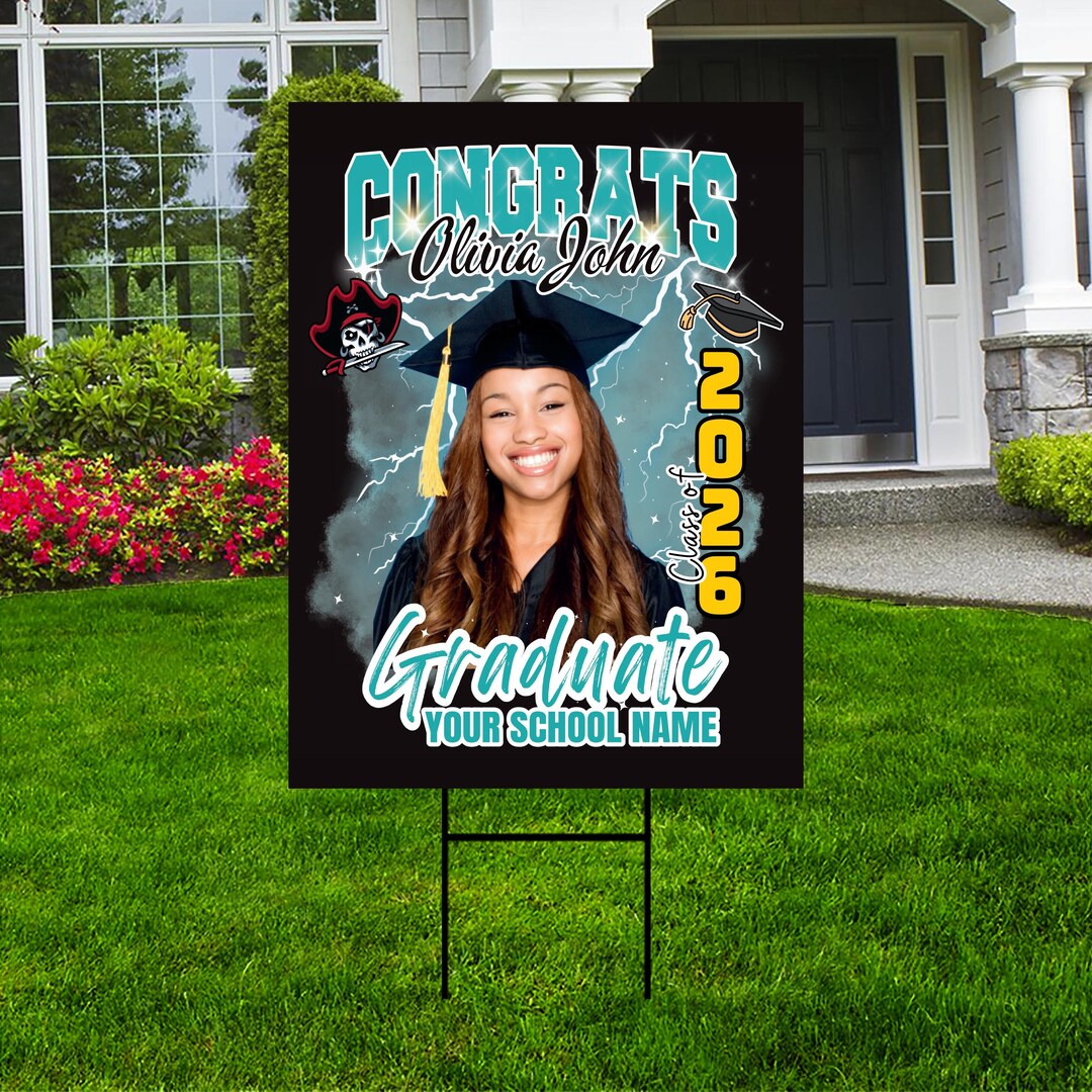 Personalized Graduation Yard Sign 2026 With Photo - Graduation Lawn ...