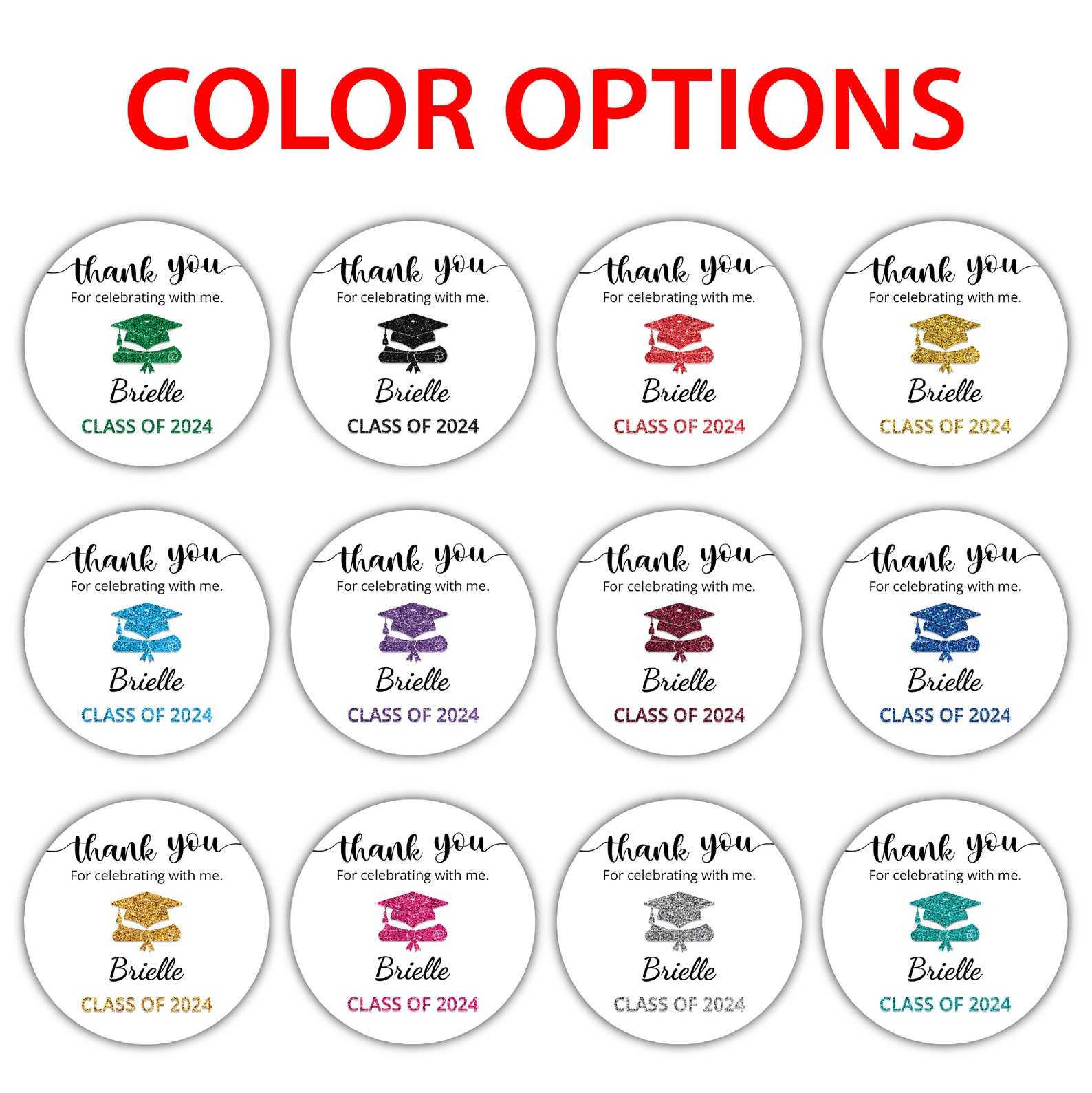 Personalized Graduation 2024 Stickers, Custom Class of 2024 Stickers ...