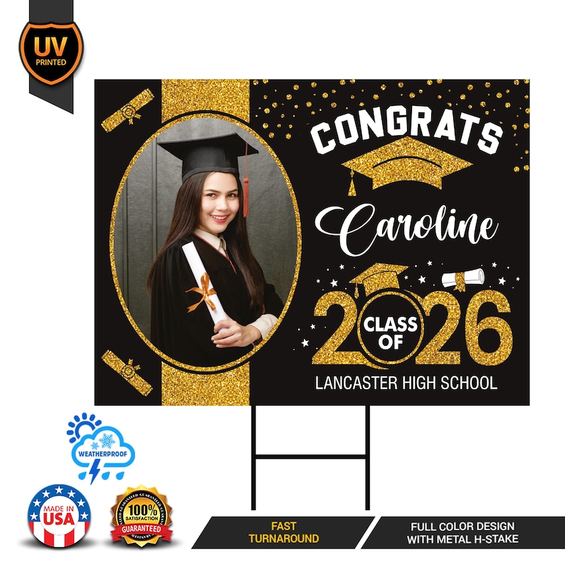 Personalized Graduation Yard Sign 2026 With Photo, 2026 Senior Grad ...