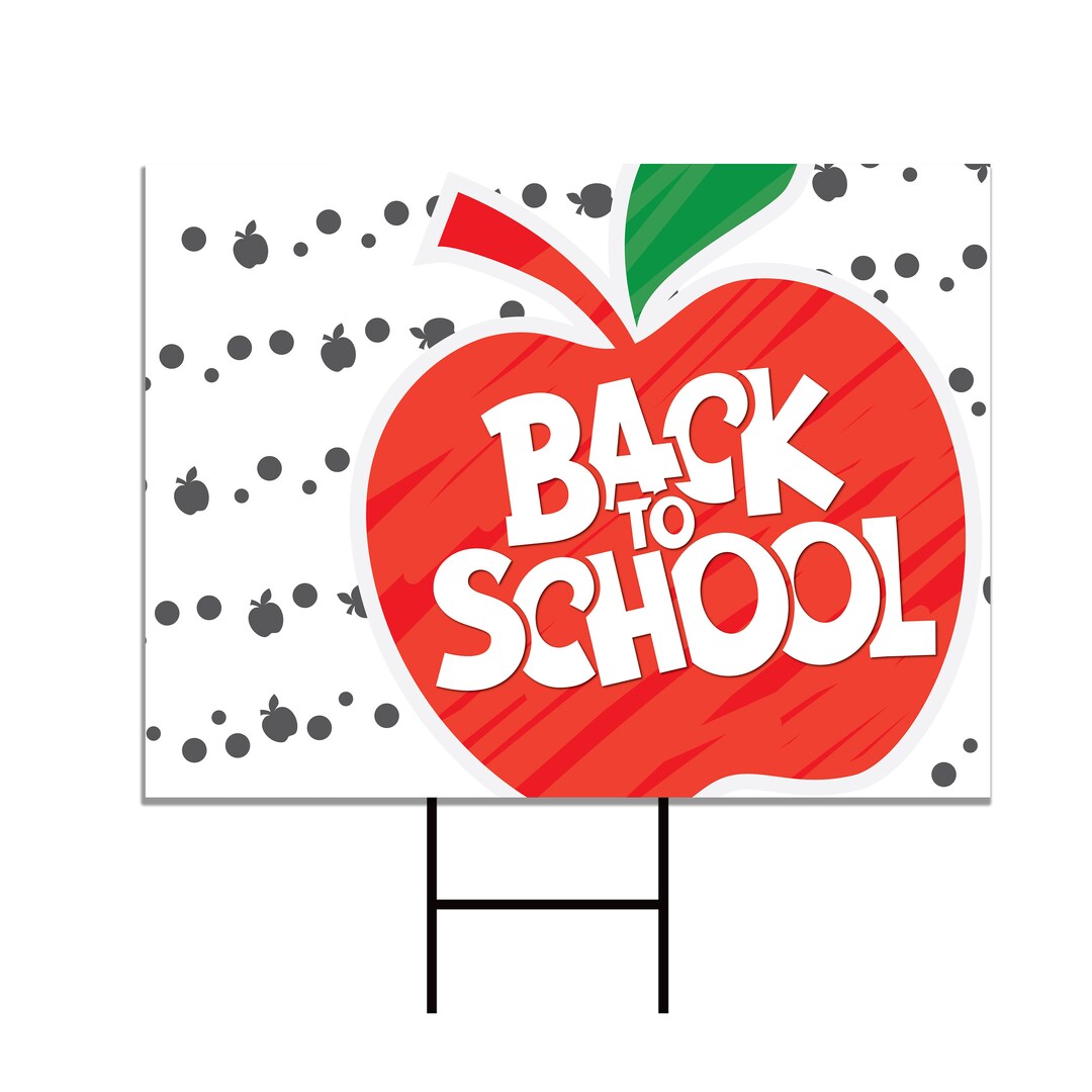 Back to School Yard Sign, Coroplast Fun Back to School Outdoor Lawn ...