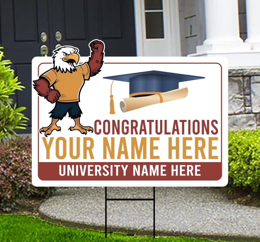 Personalized College Graduation Yard Sign 2025, College Logo Sign ...