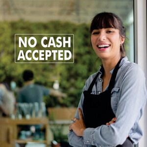 No Cash Accepted Sign Sticker - No Cash Accepted Waterproof Decal ...