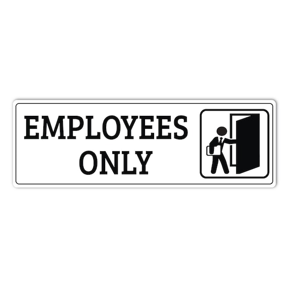 Employees Only Sign for Door or Wall 9 X 3 Easy | Etsy