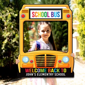 Personalized Selfie Frame, School Bus Photo Selfie Frame, Back to ...