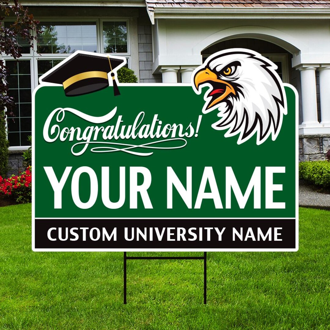 Personalized College Graduation Yard Sign 2026, College Logo Sign ...