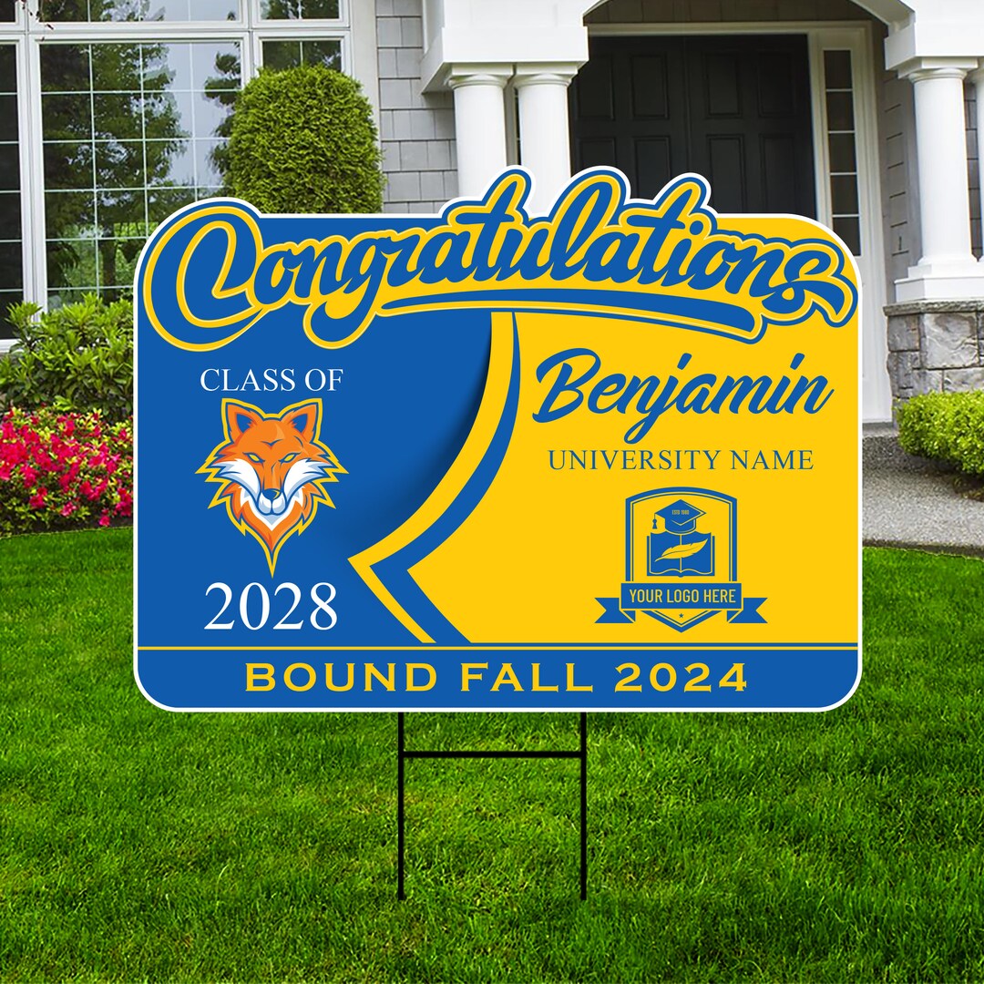 Personalized College Bound Future Yard Sign, College Logo Sign, Custom ...