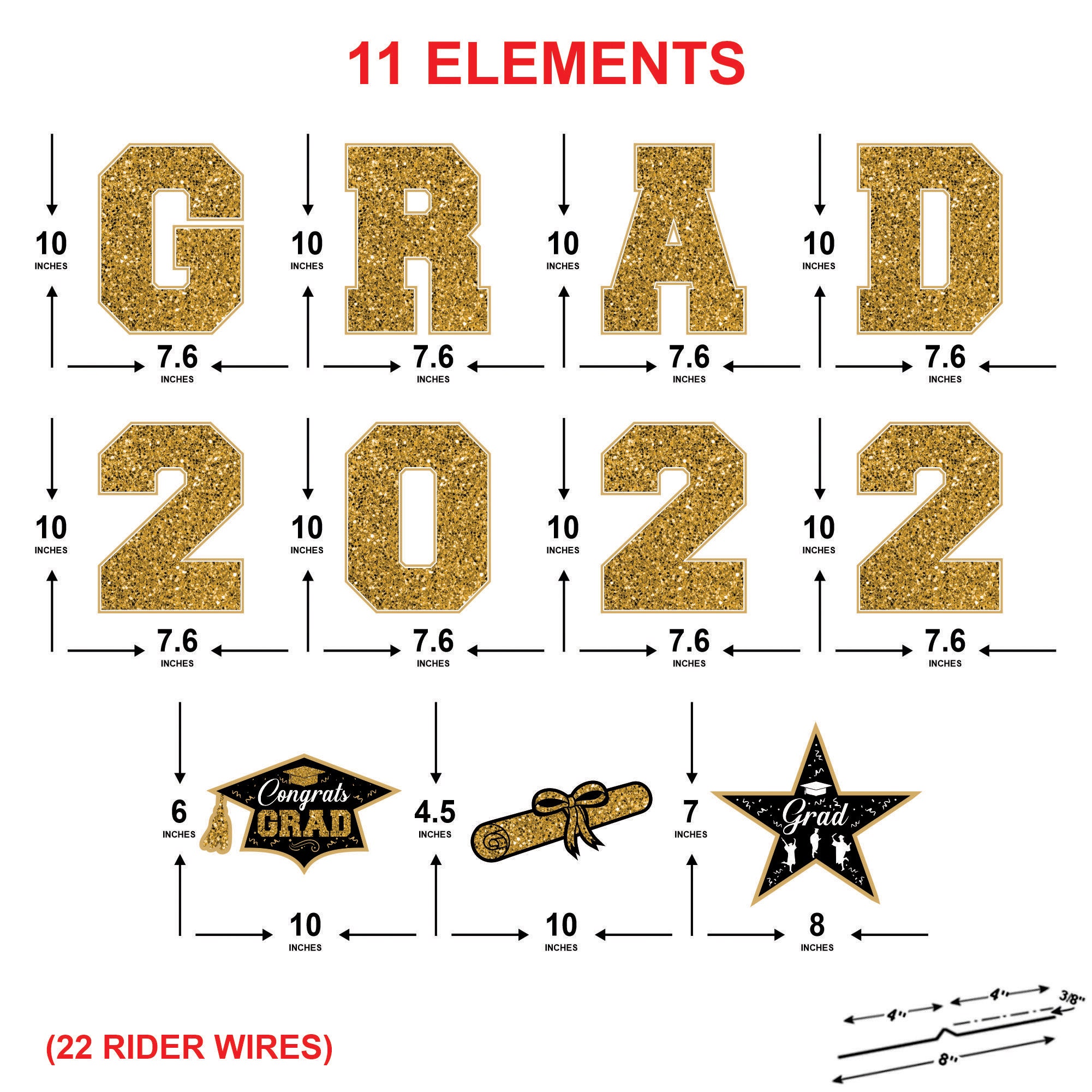 Graduation Yard Sign Letters Graduation 2022 Yard Cutouts | Etsy