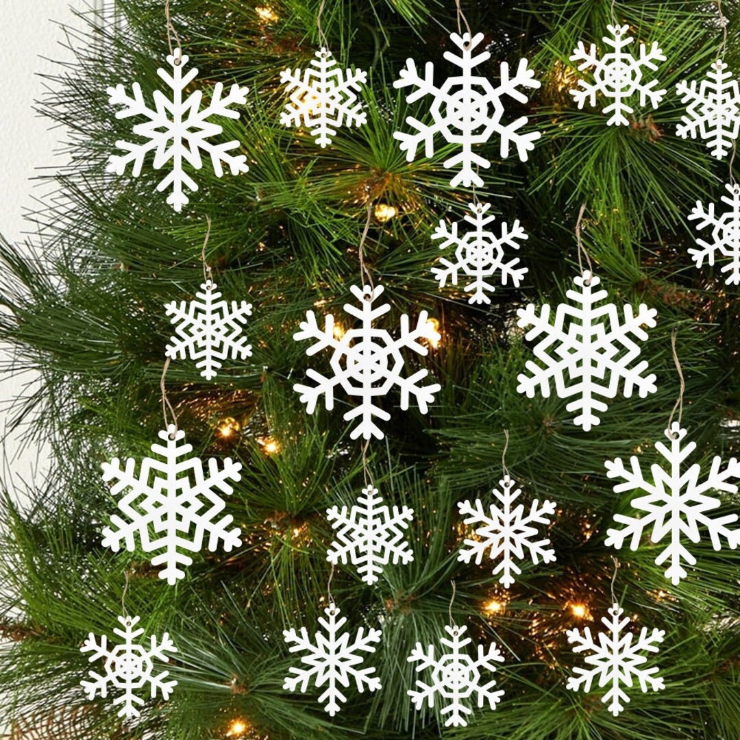 18pcs Christmas Snowflake Hangings Cutouts PVC Snowflake - Etsy