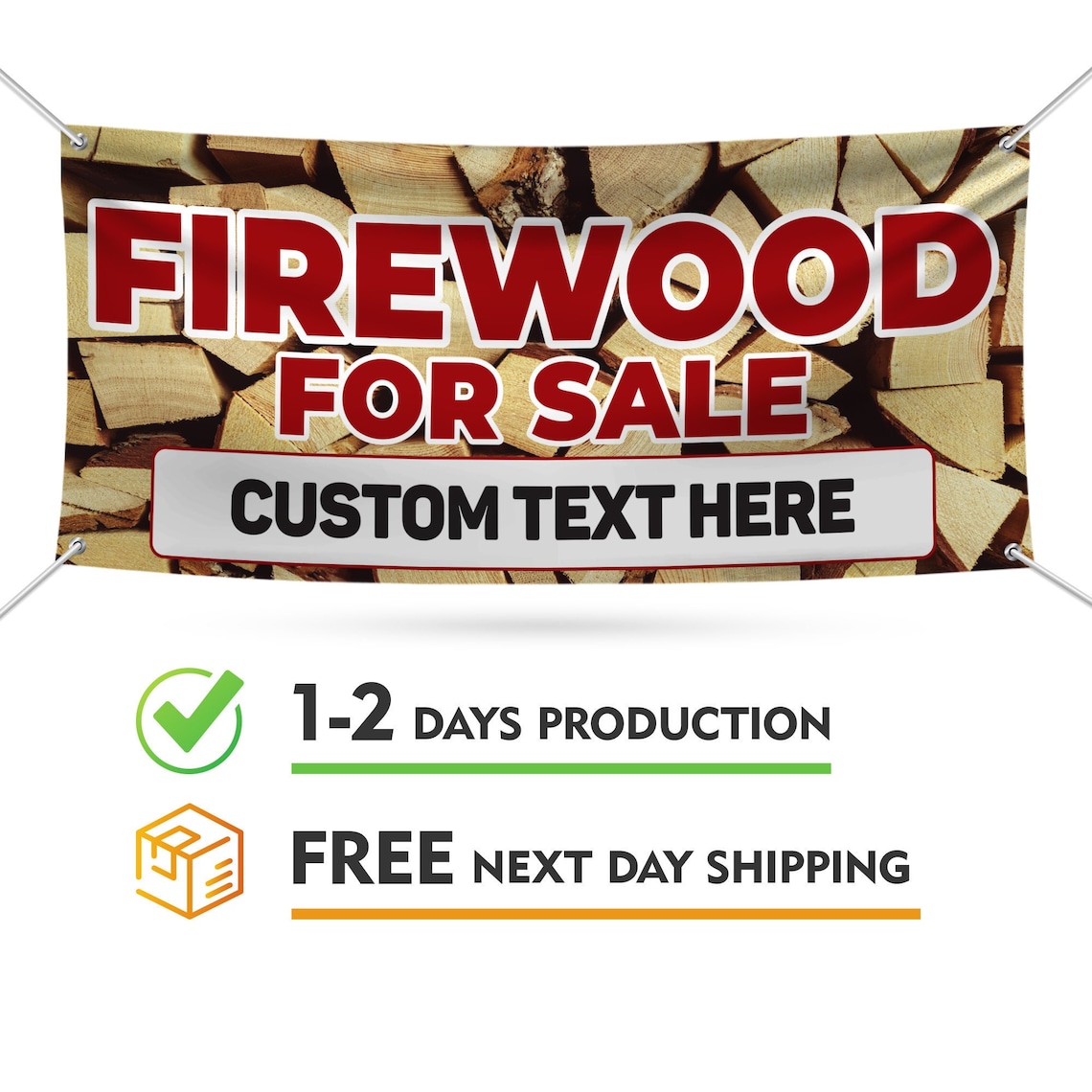 Firewood for Sale Banner Sign Personalized 13 Oz Heavy Duty - Etsy