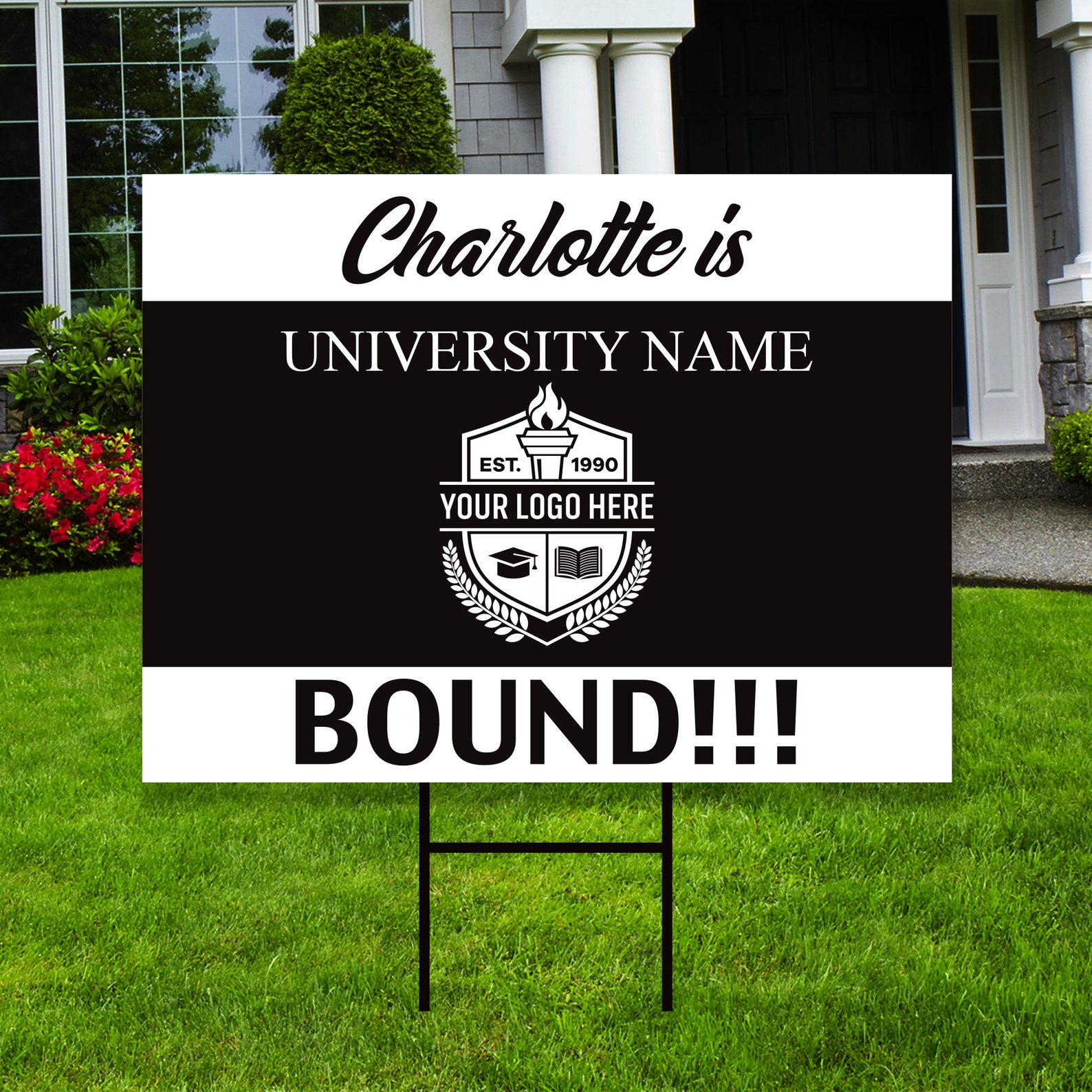 Personalized College Bound Yard Sign, College Logo Sign, Custom ...