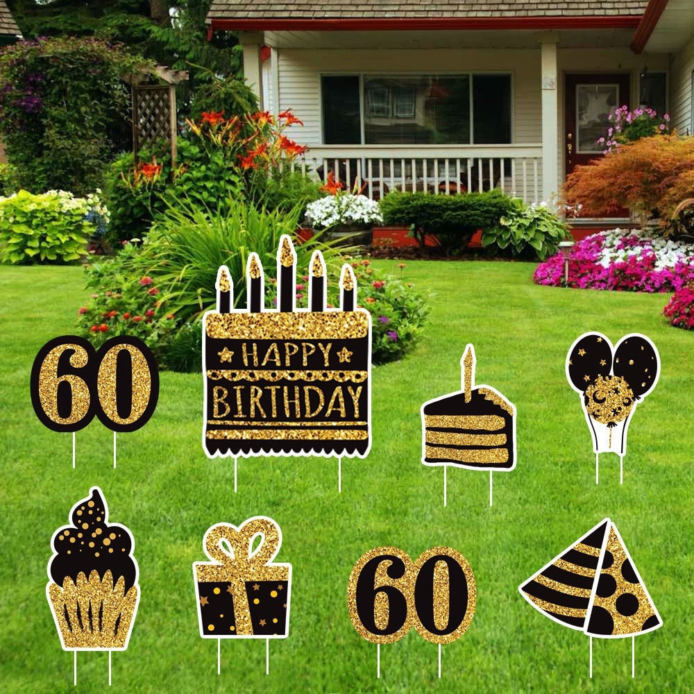 60th Birthday Yard Sign Decorations - 60 Year Old Birthday Party Yard ...