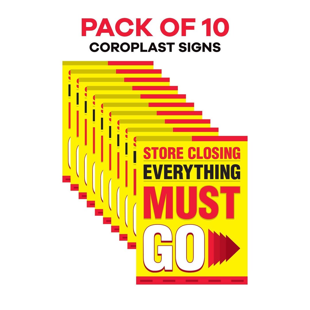 Store Closing Sale Signs , 18"x24" Corrugated Plastic Retail Display ...