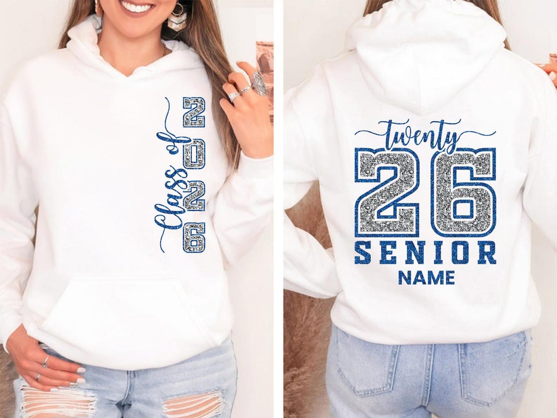 Senior 2026 Hoodie, Custom Graduation Shirt, Class of 2026 Senior Tee ...