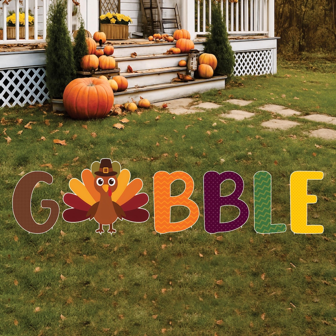 Thanksgiving Turkey Yard Signs, Outdoor Fall Harvest Lawn Decorations ...