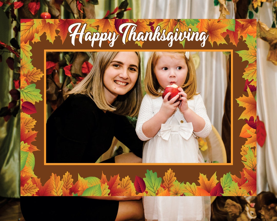 Personalized Thanksgiving Selfie Frame, Fall Selfie Frame, Photo Booth ...