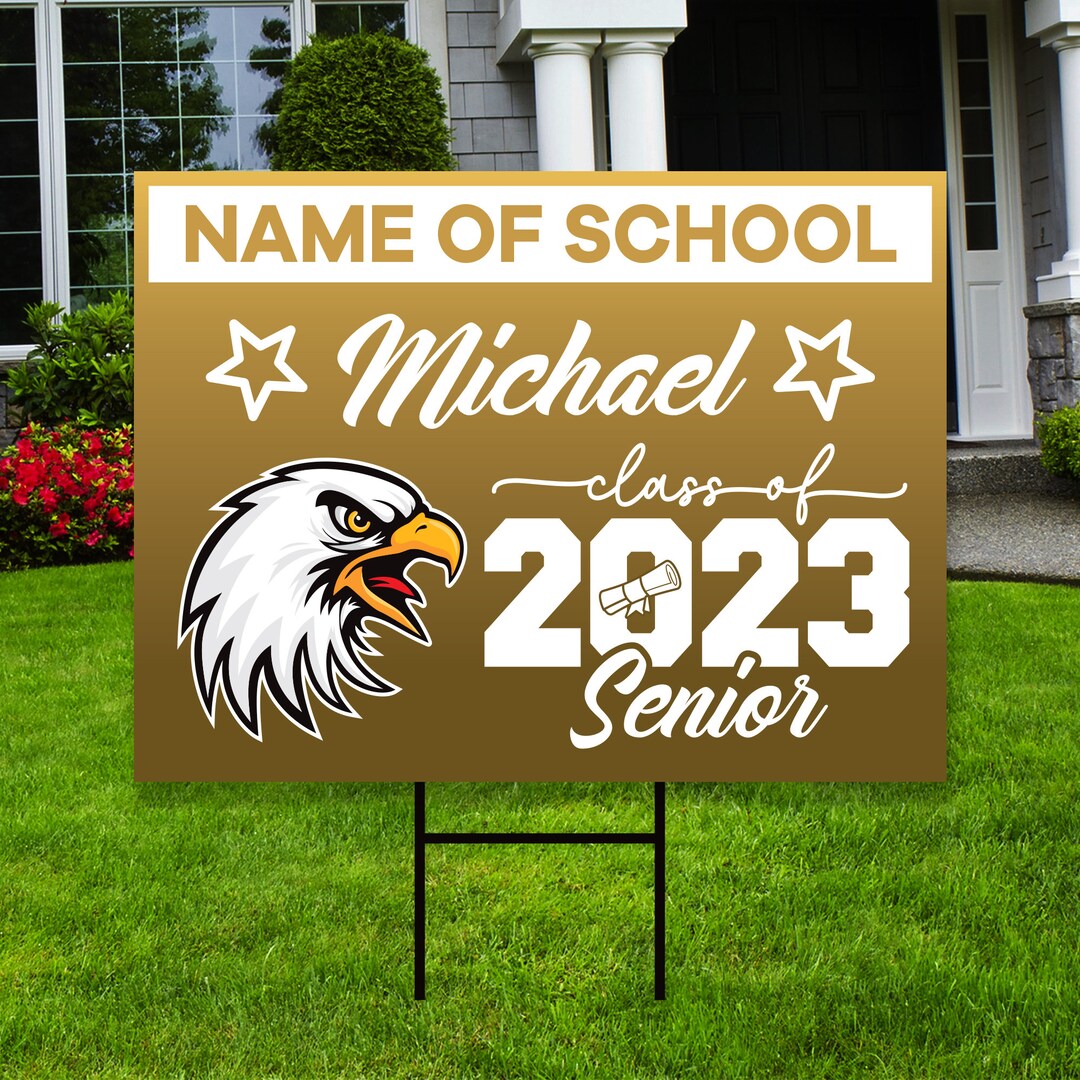 Personalized Graduation Yard Sign 2023 With Mascot 2023 Senior - Etsy