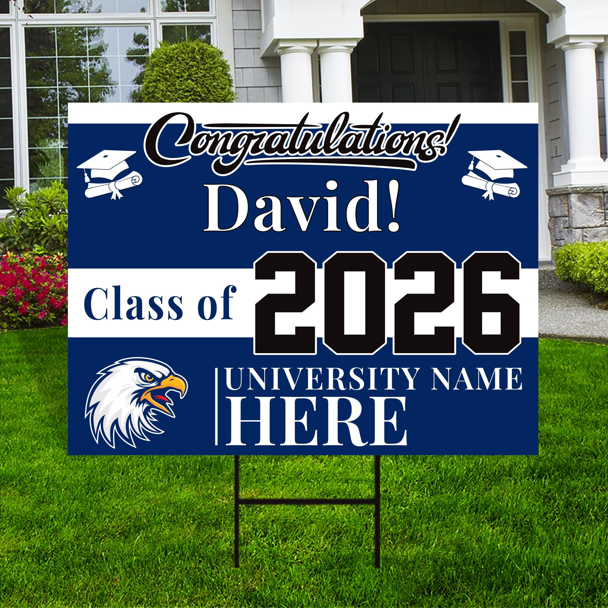 Personalized College Graduation Yard Sign 2026, College Logo Sign ...
