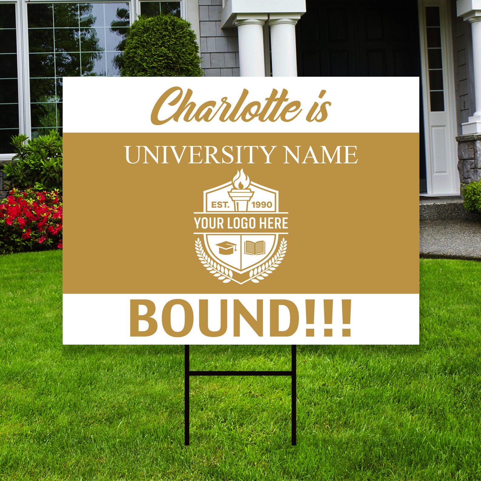 Personalized College Bound Yard Sign, College Logo Sign, Custom ...