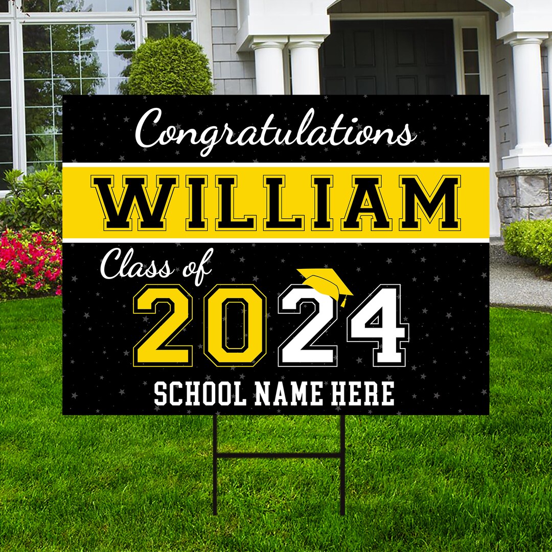 Personalized Graduation Senior Yard Sign 2024, Senior Grad Sign, Class ...