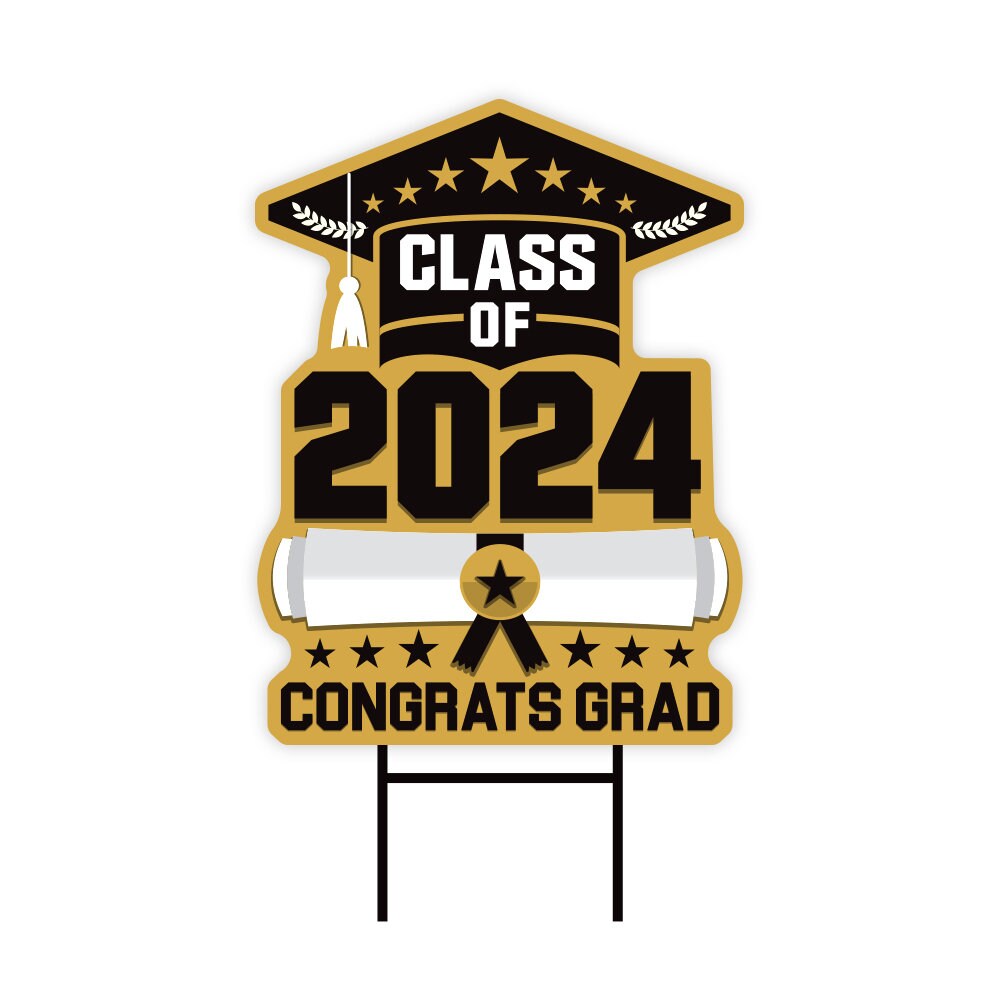 Graduation Yard Sign 2024 Coroplast Grad Sign, Class of 2024 Sign ...
