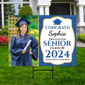 Personalized Graduation Yard Sign 2024 With Photo Grad Sign, Class of ...