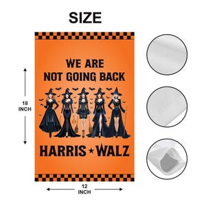 Witches for Kamala Harris Walz 2024 Garden Flag 12x18 Inch Double Sided ...