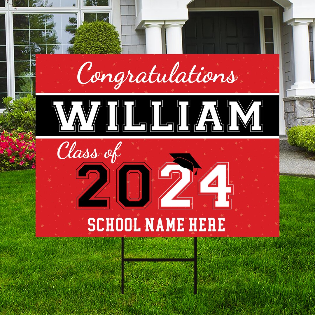 Personalized Graduation Senior Yard Sign 2024, Senior Grad Sign, Class ...