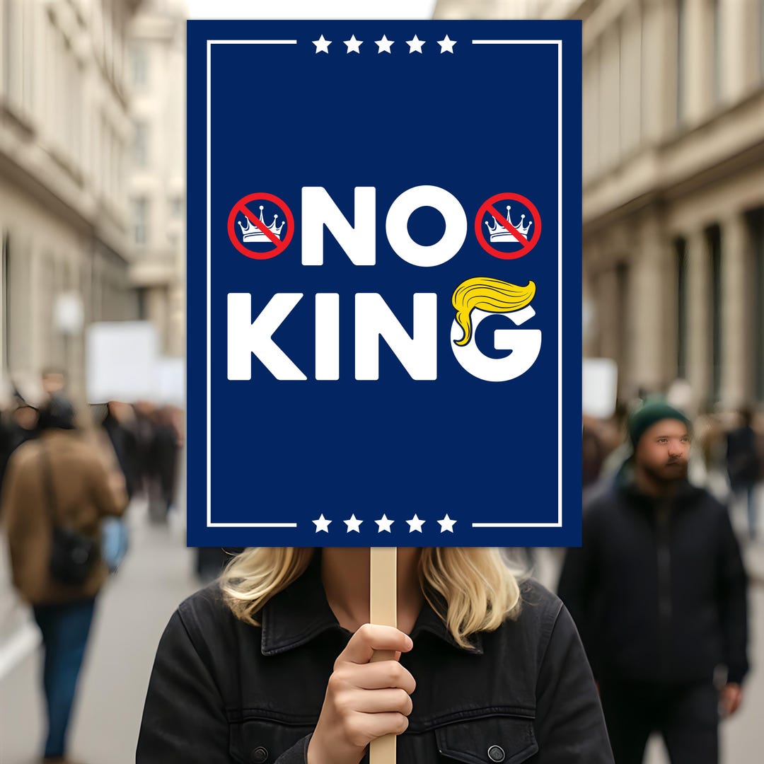 No Kings in America Foam Board Protest Sign, Anti-trump Resistance ...