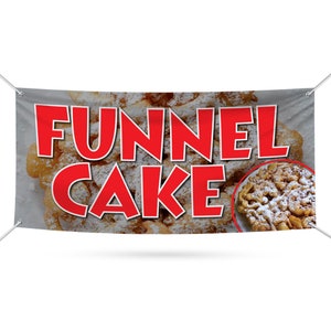 Funnel Cake Banner Sign 13 Oz Heavy Duty Waterproof Funnel Cake Vinyl ...